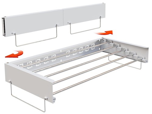 Wall Mounted Hidden Clothes Drying Rack - Pull-Out Laundry Organizer ...