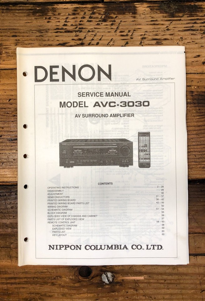 Denon AVC-3030 AV Amplifier Service Manual *Original* | eBay
