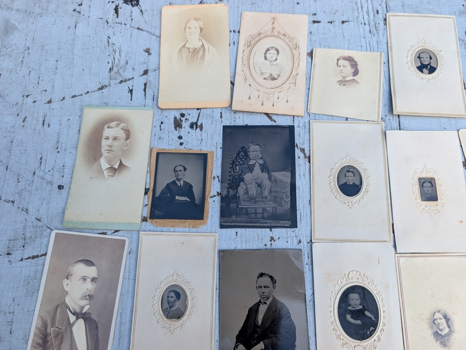 Antique Photograph Cabinet Card & CDV Tintype Photo On Board Lot Of 22 ...