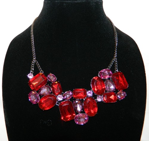 J Lo Pink Red Diamond Gemstone Necklace NEW N59 | eBay