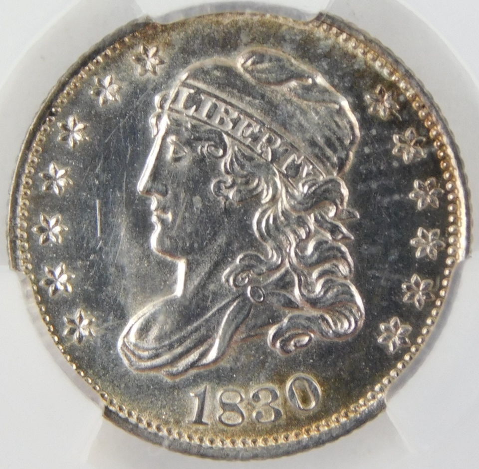 1830 Capped Bust Silver Half Dime CAC AU Details Cleaned Circulated ...