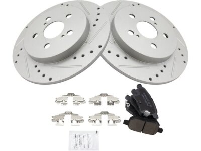 TRQ 17HC66C Rear Brake Pad and Rotor Kit Fits 2012-2013 Toyota Prius ...