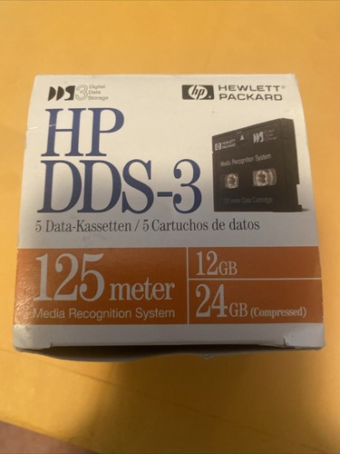 hp dds-3 12gb/24gb Compressed Sealed Box Of 5 - Qty 4 Data + Cleaning ...
