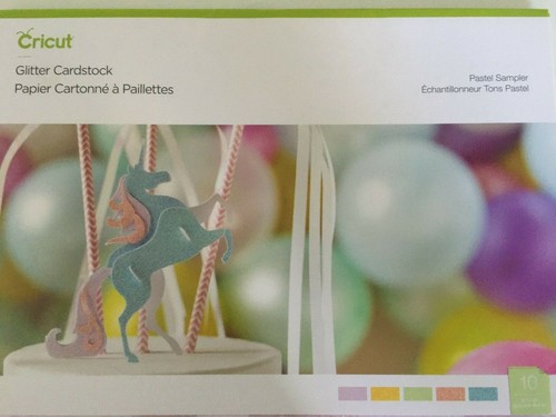 Cricut Glitter Cardstock 12" x 12" Pastel Sample 10-Sheets 5-Colors New ...