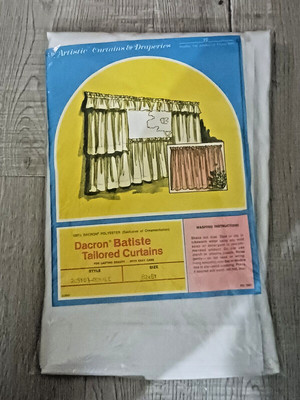 Vtg Kaysor Roth 100% Polyester Dacron Batiste Tailored Curtains White ...