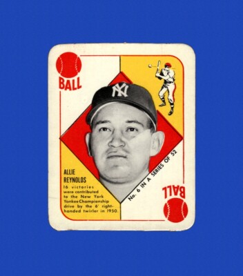 1951 Topps Red Backs Set-Break # 6 Allie Reynolds VG-VGEX (crease ...