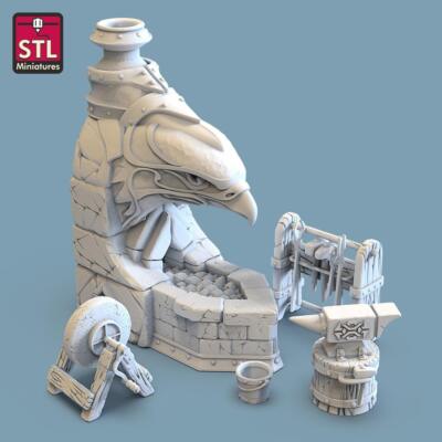 3D Printed STL Miniatures Blacksmith 28 - 32mm War Gaming D&D | eBay