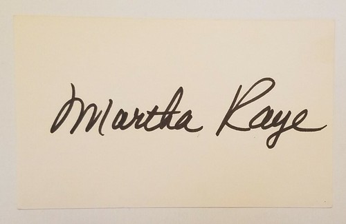 Martha Raye Actress Signed 3 X 5 Index Card Autograph | eBay