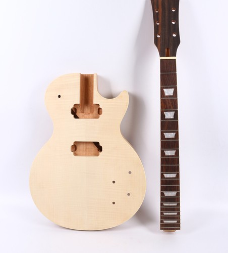 Electric Guitar Kit 22 Fret Flame Maple Veneer Mahogany Guitar Body Set ...