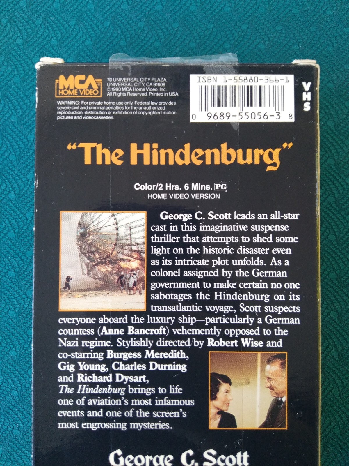 The Hindenburg VHS 1975 George C. Scott Anne Bancroft MCA Home Video ...