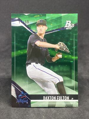 2021 Bowman Platinum Green Daxton Fulton Rookie /99 Miami Marlins #BD ...