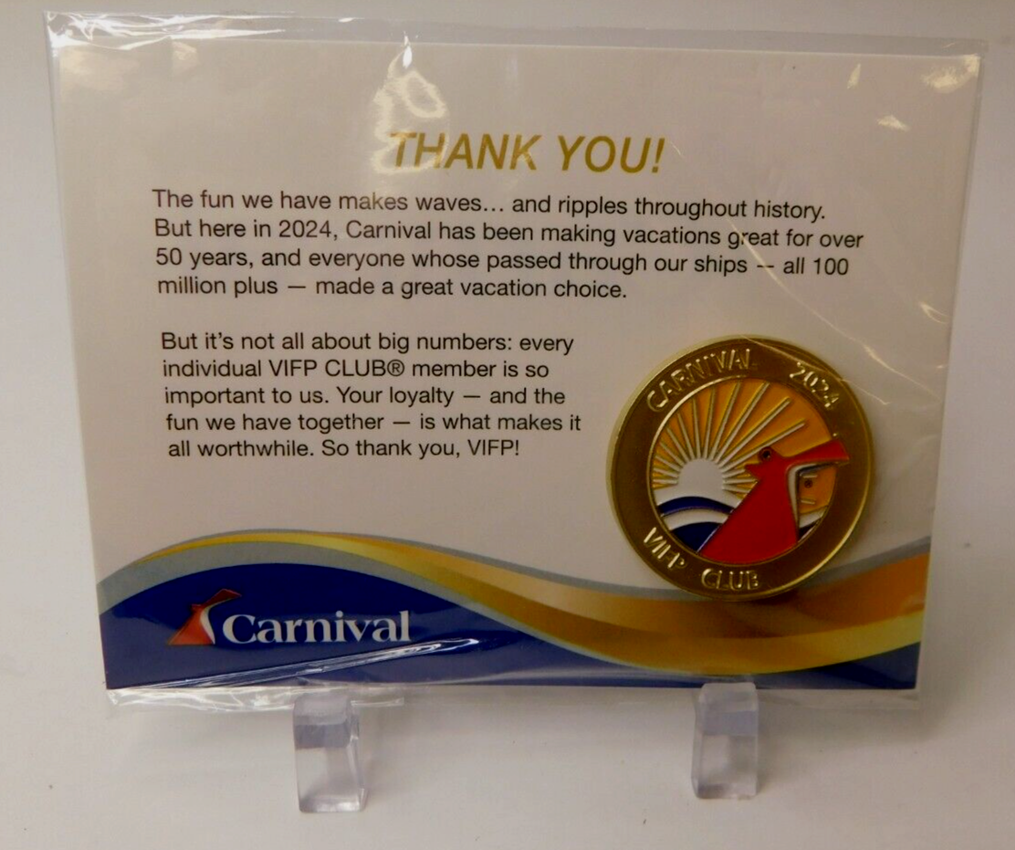 Carnival 2024 VIFP Club Commemorative Gold Lapel Pin | eBay