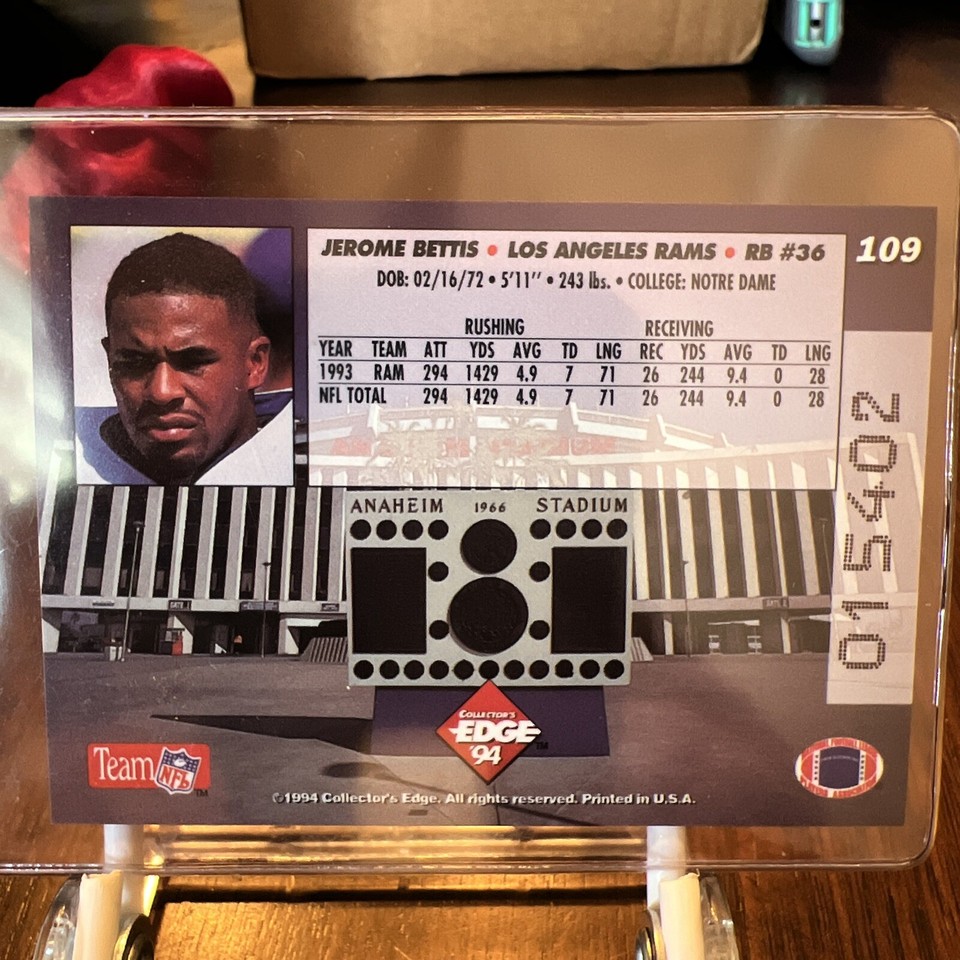 1994 Collector's Edge Pop Warner 22K #109 Jerome Bettis - Rams | eBay