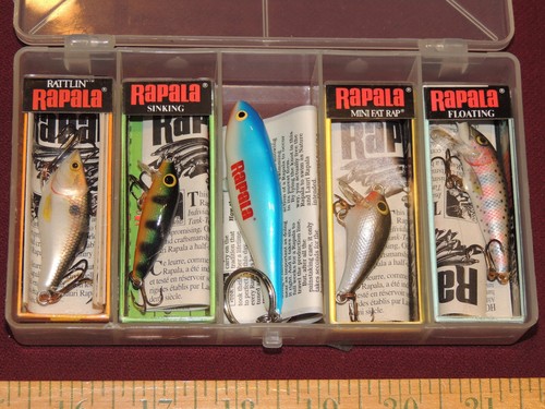 Vtg. NOS Rapala Fishing Lure Kit, Tackle Box With Assorted Boxed Baits, Keychain | eBay