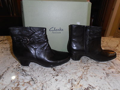 WOMEN'S CLARKS ARTISAN LEYDEN CREST BLACK BOOTS 11M | eBay