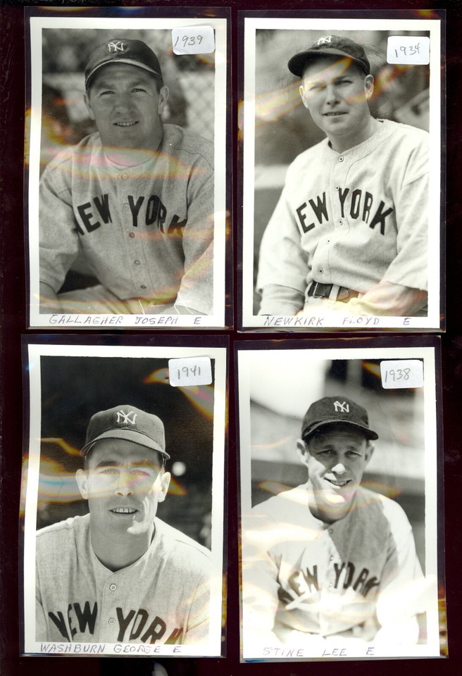 9 vintage George Brace 4x6 photos 1930-60's New York Yankees Names in ...
