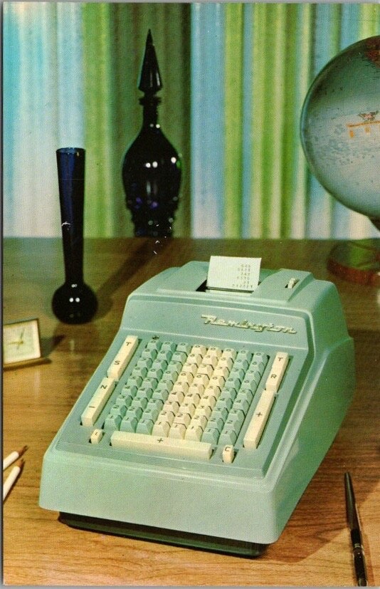 1950s REMINGTON RAND Office Machines Advertising Postcard Model 5 ...