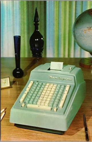 1950s REMINGTON RAND Office Machines Advertising Postcard Model 5 ...