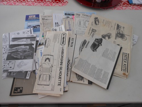 38 Vtg Model Car Instruction Sheets (Polar Lights/Entex/Aurora/PSM/Pyro ...