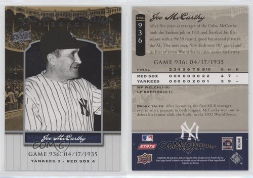2008 Upper Deck - Multi-Product Insert Yankee Stadium Legacy Joe ...