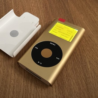 Apple iPod Mini 1st Gen 256GB Gold– Taptic Mod, 750 mAh, Amber LCD ...