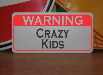 Crazy Kids Metal Sign warning | eBay