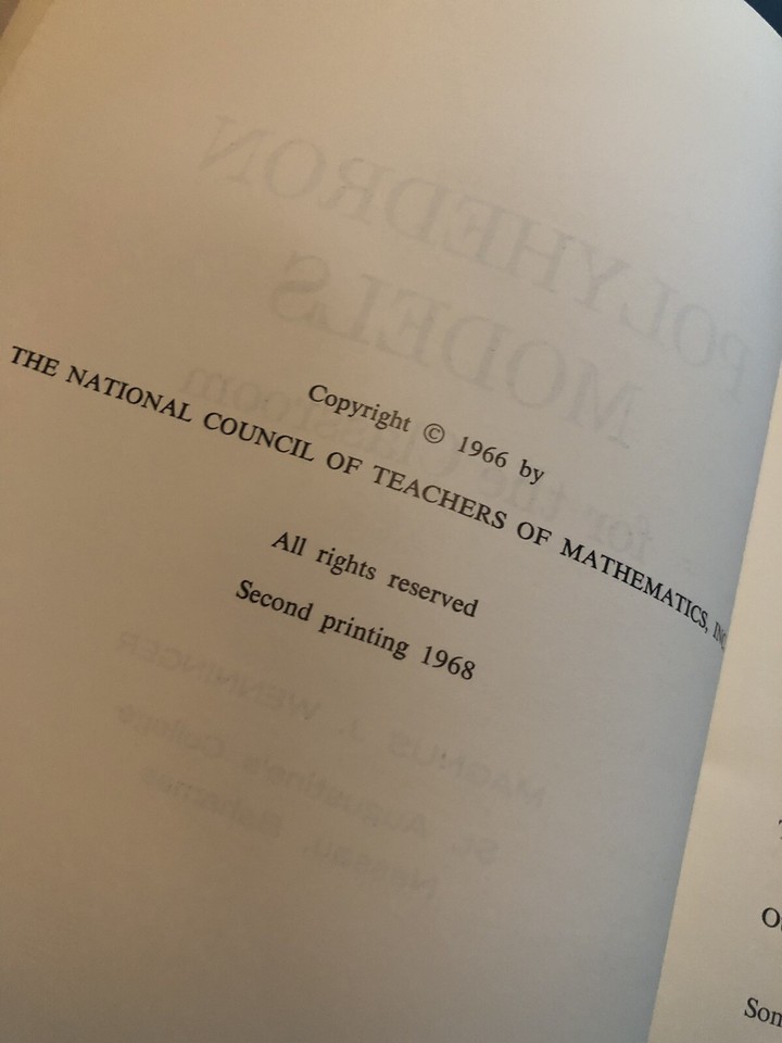 Polyhedron Models For The Classroom Magnus wenninger 1968 | eBay