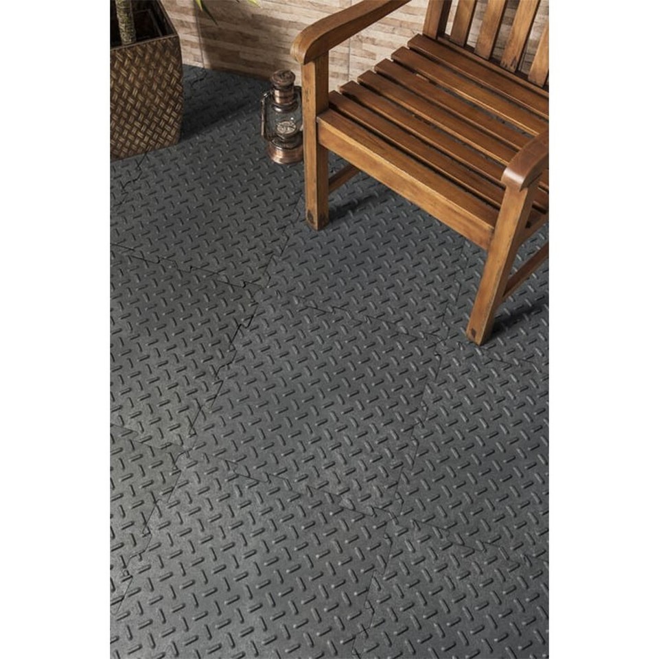 10x Interlocking Alpha Tiles Recycled Rubber Van Garage Shed Utility ...