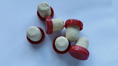 Plastic Wine Bottle Corks / Stoppers - Red - Pack Of 6 (Flanged) | eBay UK