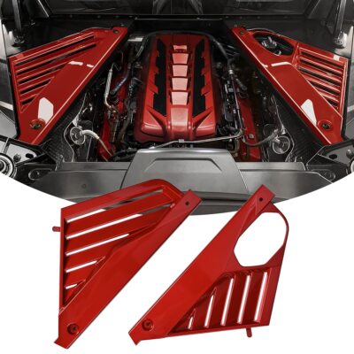 2X Red Engine Covers Engine Bay Panel Trim Cover For Corvette C8 ...