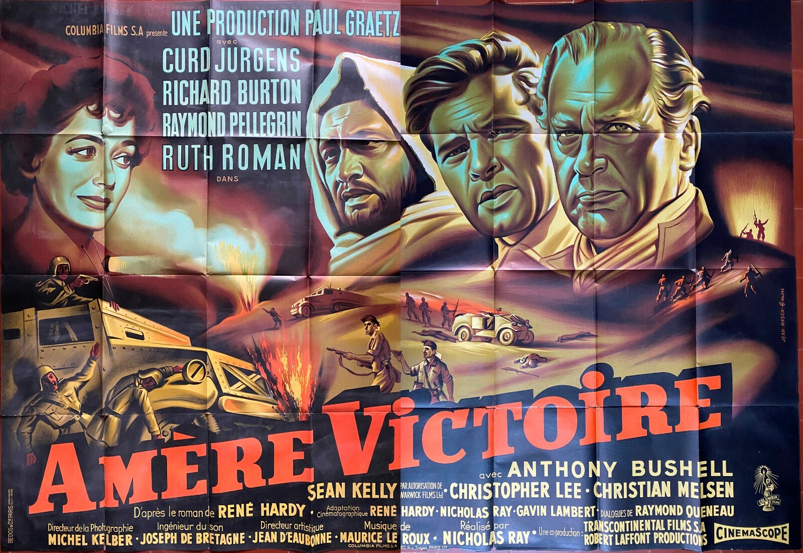 Poster Bitter Victory Richard Burton Rommel Nicholas Ray 160x240 | eBay