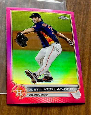 2022 Topps Chrome Justin Verlander PINK SP # 87, NY Mets | eBay