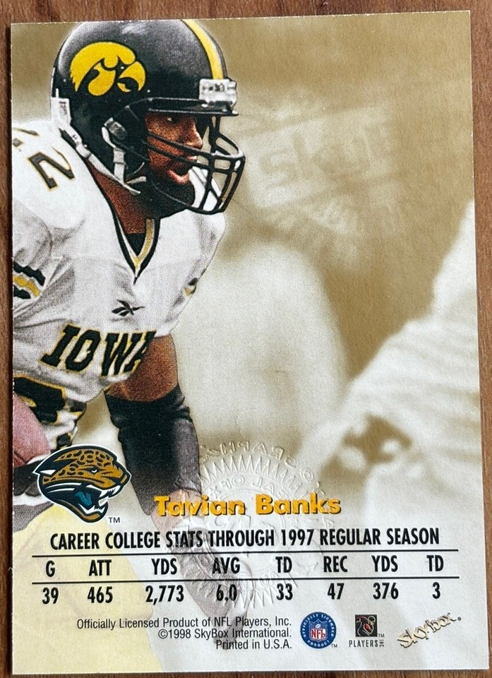 1998 Skybox Tavian Banks Rookie Autograph Iowa Hawkeyes | eBay