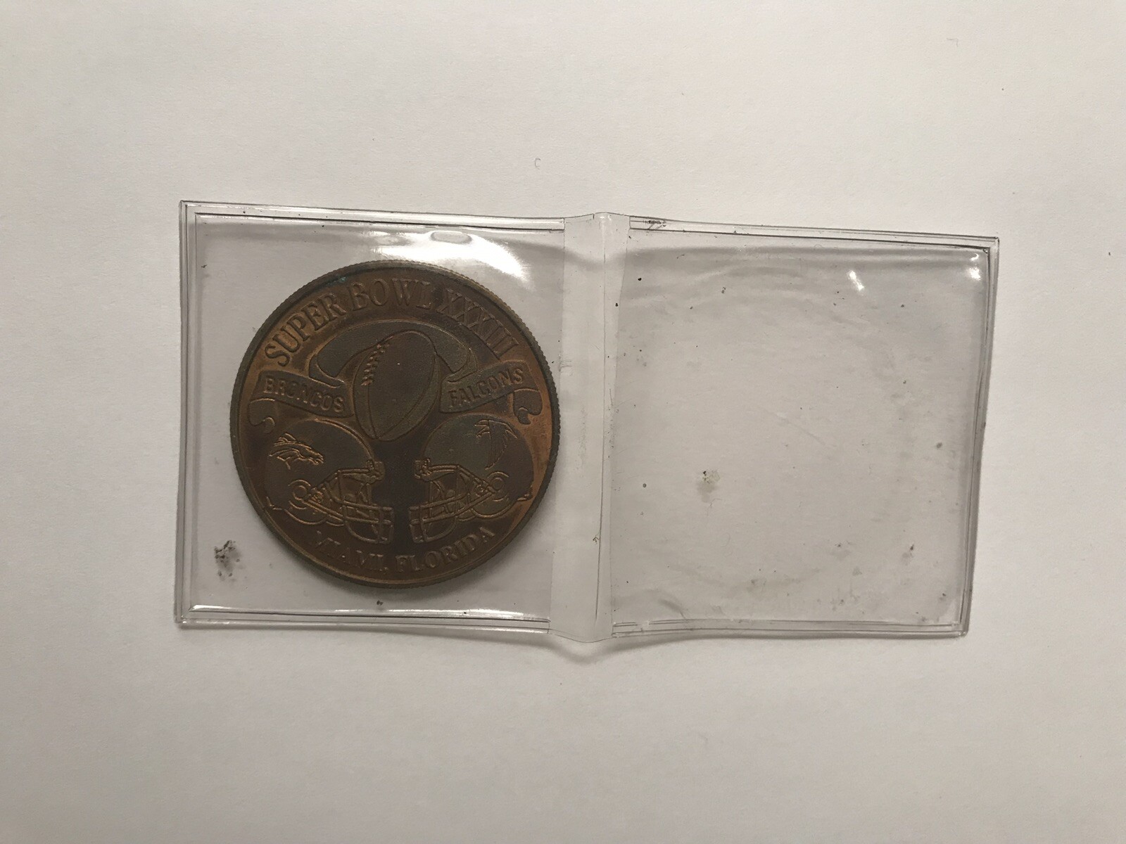 Super Bowl XXXIII Solid Bronze Coin from Balfour sports Broncos vs ...