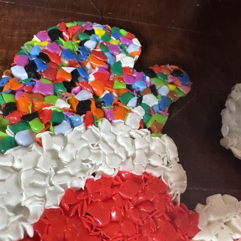 Vintage Santa & Frosty the Snowman Melted Plastic Popcorn Christmas ...