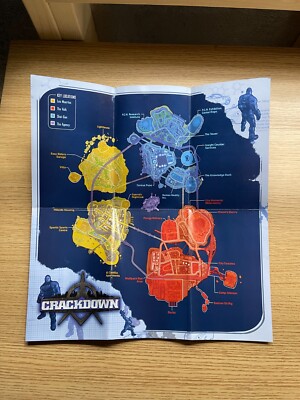 Crackdown Xbox 360 Poster Map Achievements Double Sided Video Game ...