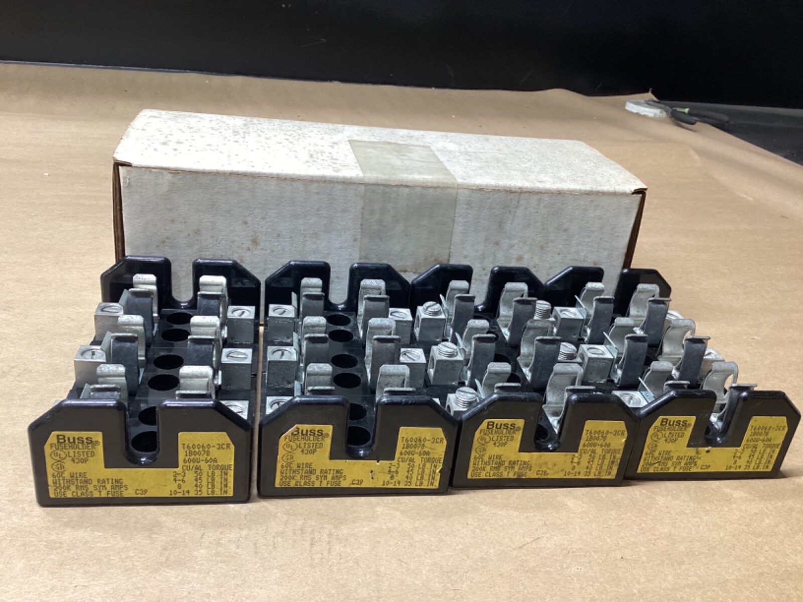 LOT OF 4 Buss T60060-3CR 600V 60A Fuse Holder #119A105PR2*CO | eBay