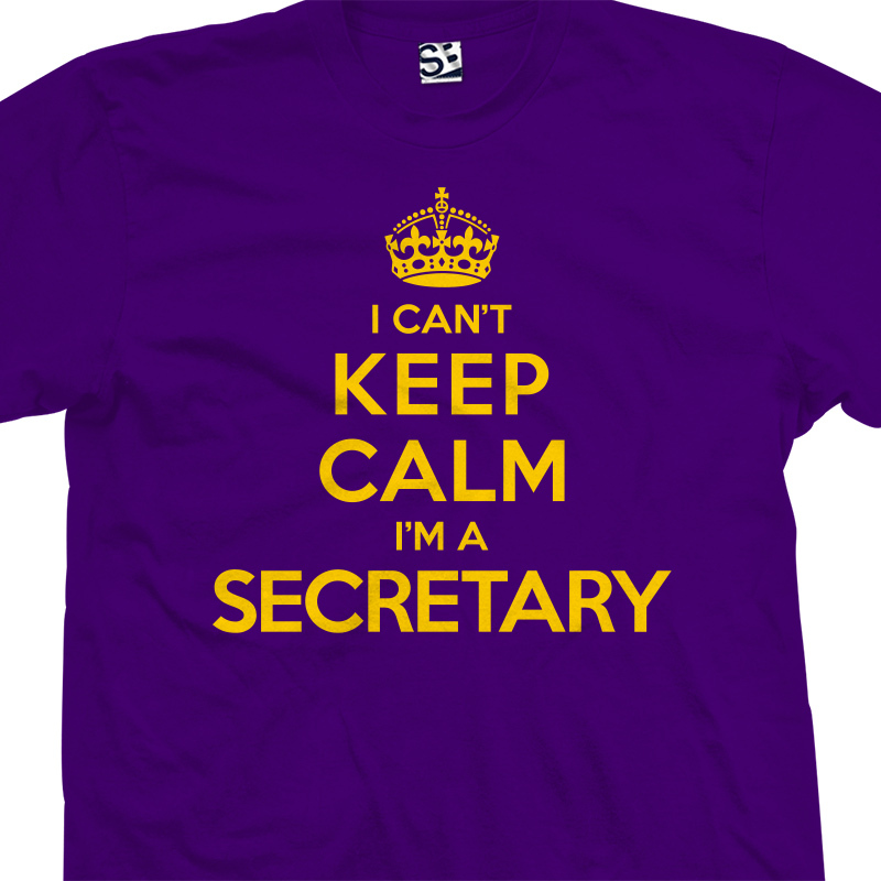 I Can't Keep Calm I'm a Secretary T-Shirt | Office Assistant Gift Logo ...