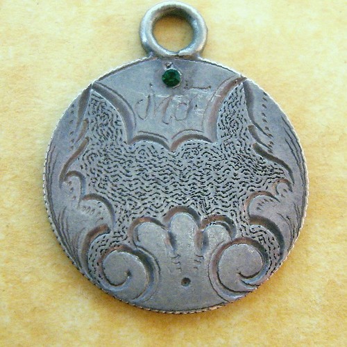 Antique Victorian Engraved Love Token Charm Gem-Set Butterfly Motif ...
