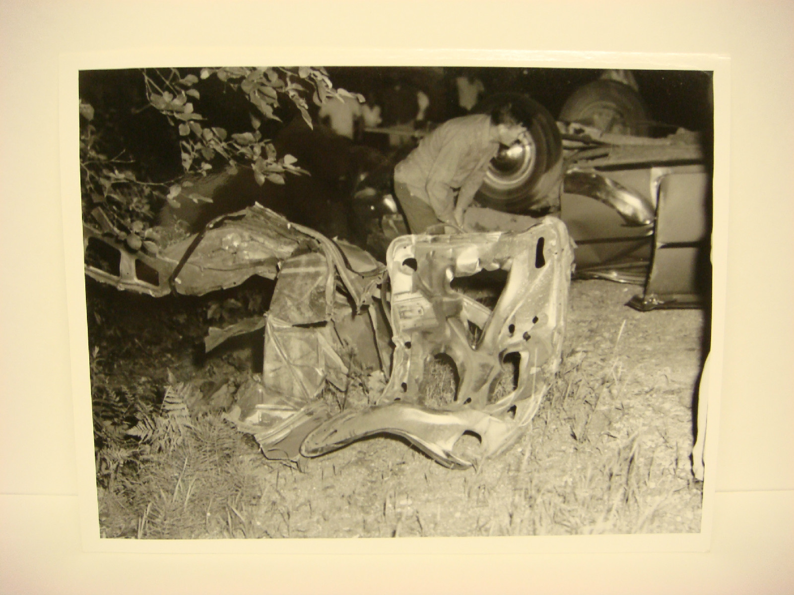 Vintage Car Wreck Photo NH Accident Scene 1958 Chevy Part Crushed On ...