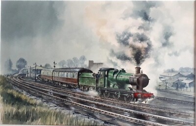 Kenneth C Aitken GAvA Watercolour Painting Locomotive 2210 Railway ...