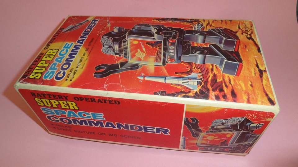 Vtg RARE! SUPER SPACE COMMANDER ROBOT TOY B/OP BOXED by HORIKAWA JAPAN ...