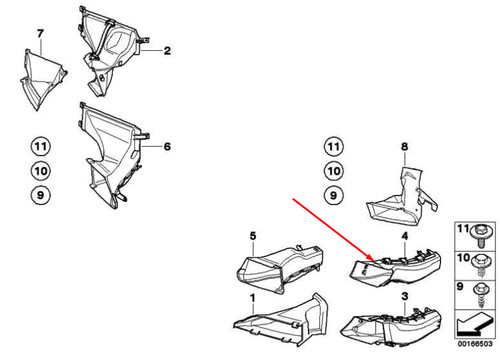 NEW BMW 3 E91 FRONT RIGHT BRAKE AIR DUCT 51747138414 7138414 ORIGINAL ...