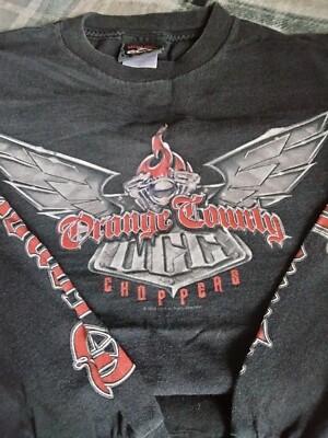Vintage Mens Medium Black Orange County Choppers OCC Graphic Long ...