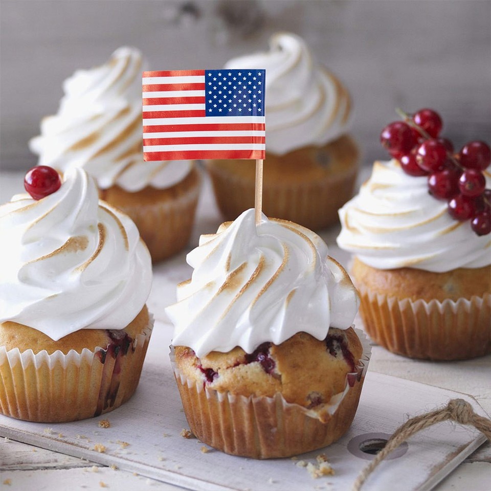 50 Pcs Tooth Pick Flags American Picks Food for Party Buffet Cake ...
