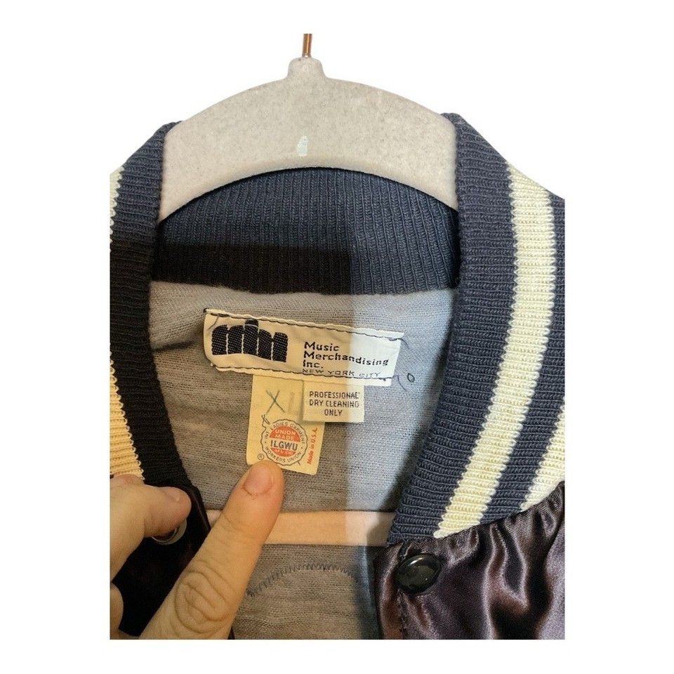 Vintage NBC satin bomber jacket with large peacock patch on back, size ...