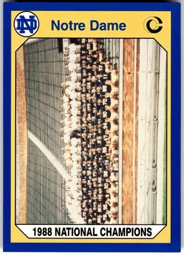1990 Collegiate Collection Notre Dame #48 1988 National Champions | eBay