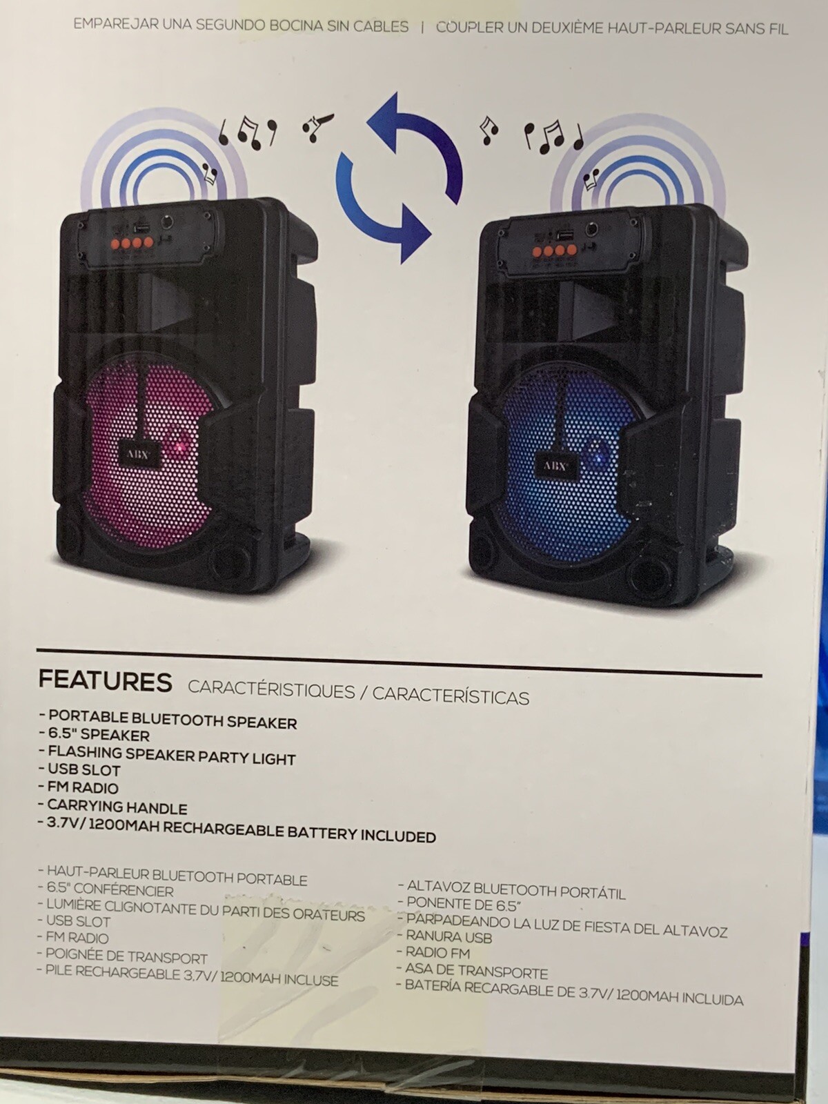 bluetooth speaker AUDIOBOX 500w p.m.p.o with microphon ABX-652R 3lb 14 ...