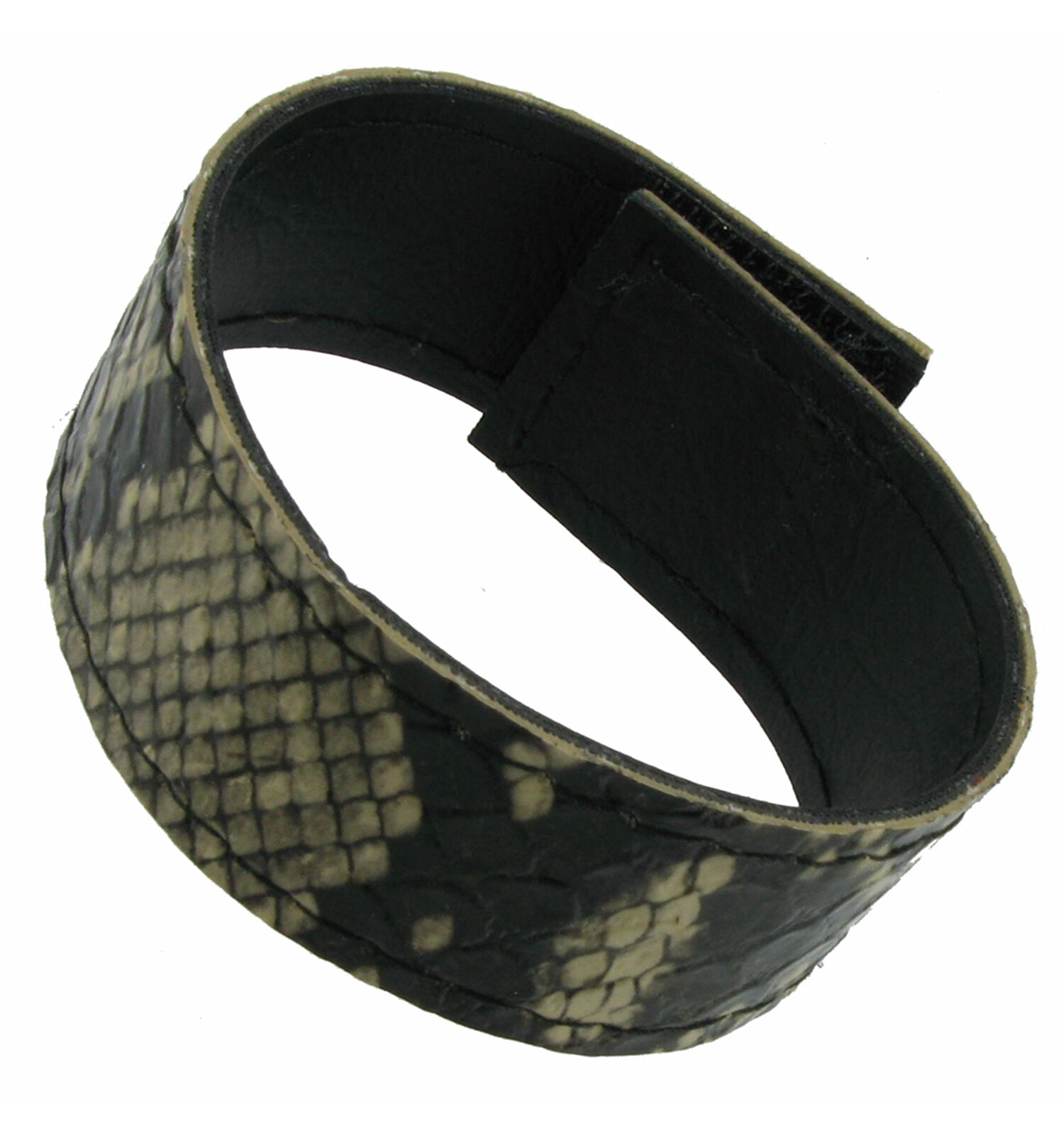 Faux Leather Snake Grain Wrap Bracelet Hook and Loop Fastener | eBay