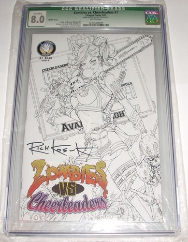 Zombies vs Cheerleaders 1 CGC 8.0 Rich Koslowki Signed Sketch Cover ...